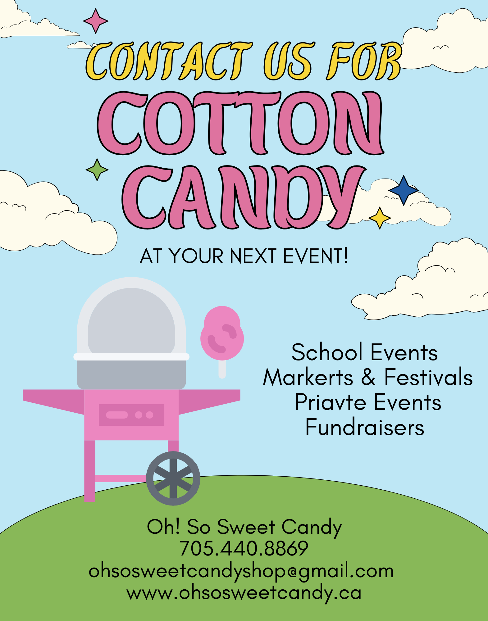 Candy,Snacks, Drinks for retail and festivals | Cotton Candy Stations ...